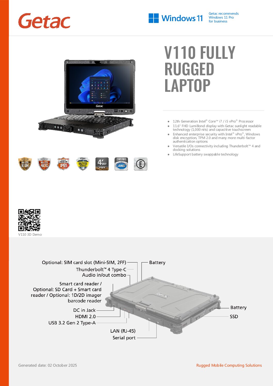 GETAC V110 G7 Laptop | Milexia Product